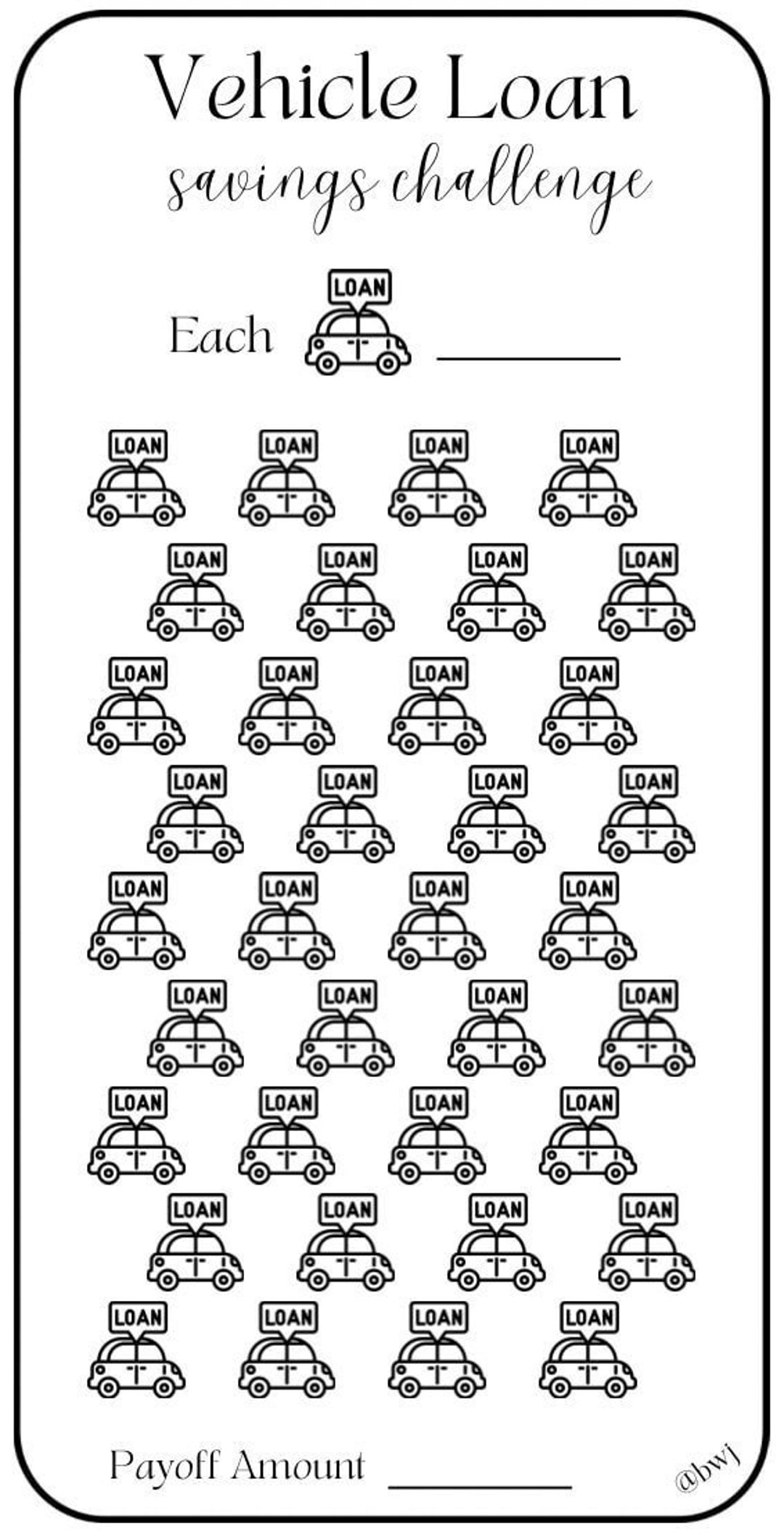 Vehicle Loan Payoff Tracker ~ Personal Finance ~ Fits Inside A6 ...