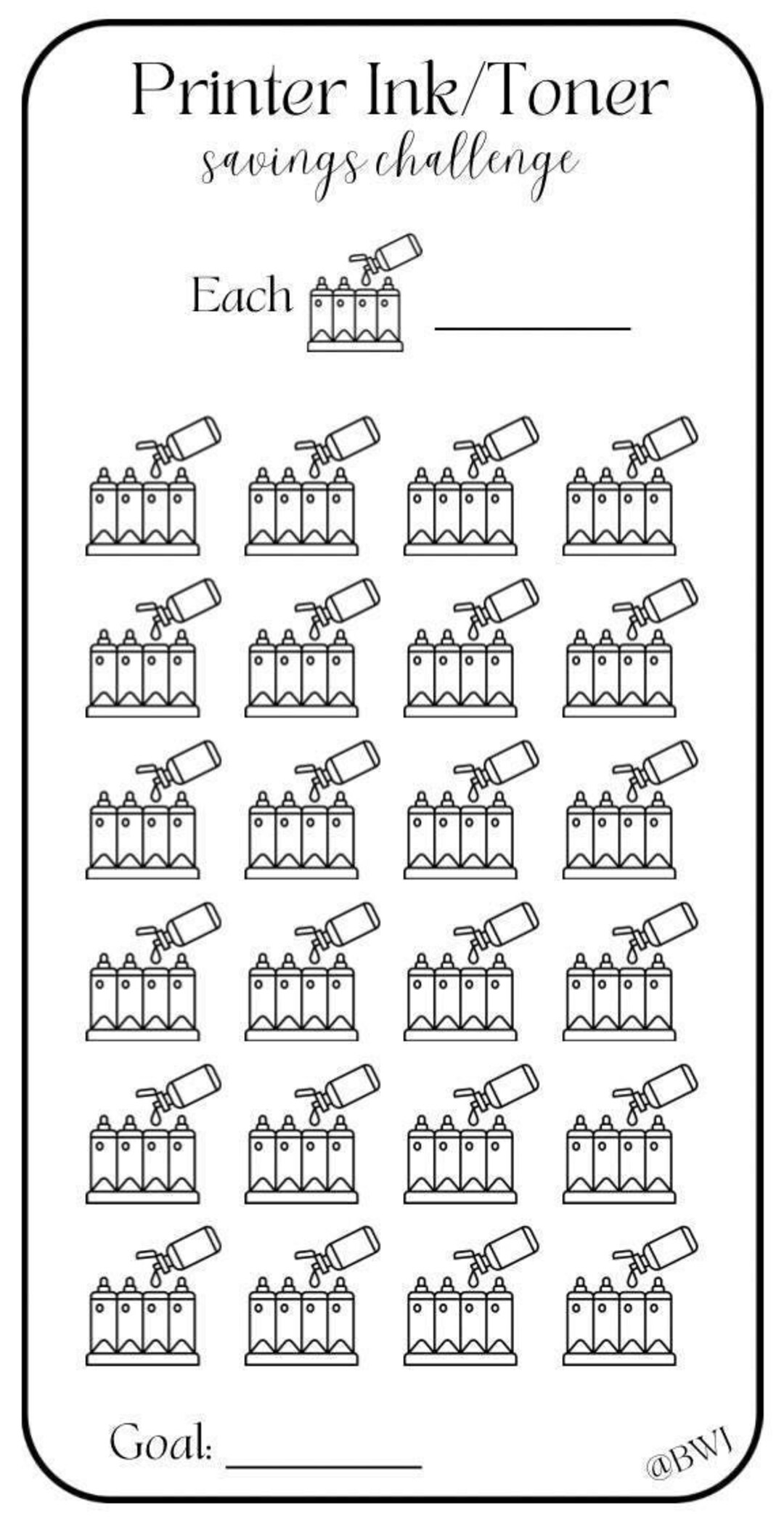 Printer Ink Savings Challenge: A6 Savings Tracker (PDF) - Etsy