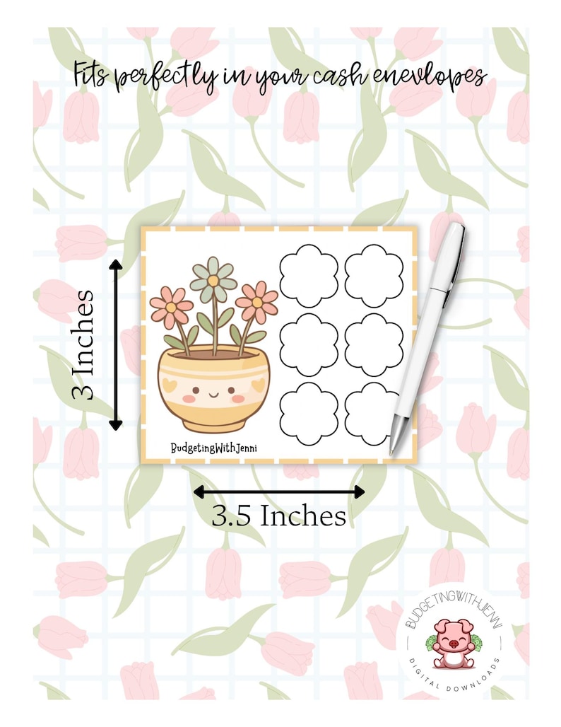 NEW* Tiny Blank Savings Challenges: Kawaii Potted Plants, Cash Stuffing ...