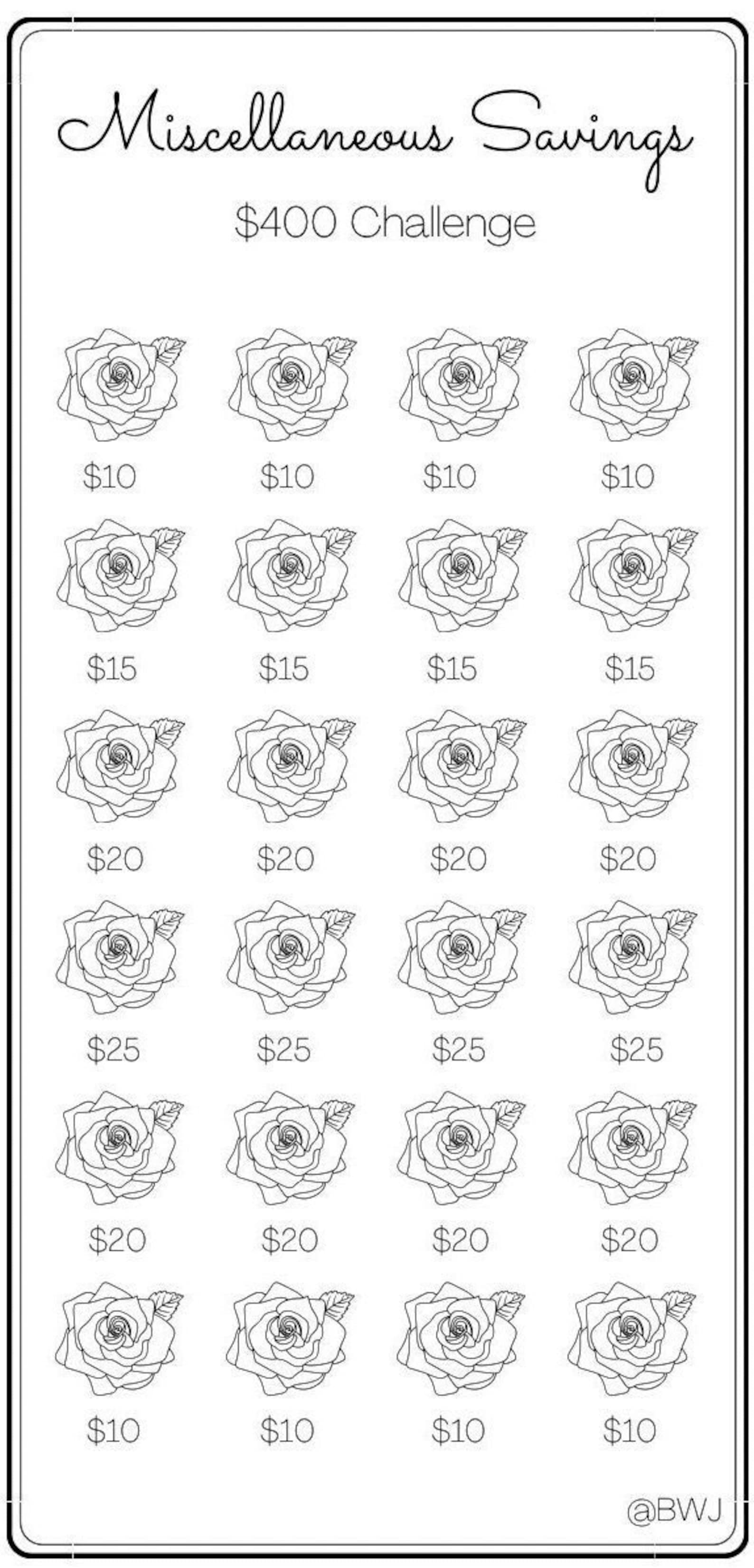 Mini Savings Challenge Miscellaneous Savings Challenge - Etsy