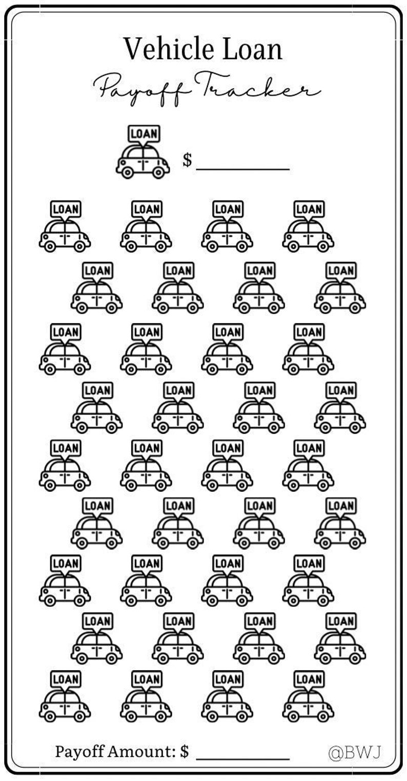 Vehicle Loan Payoff Tracker Personal Finance Fits A6 - Etsy