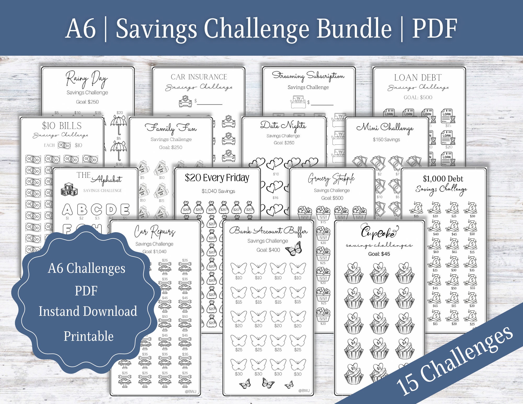 15 Mini Savings Challenge Savings Bundle Various - Etsy