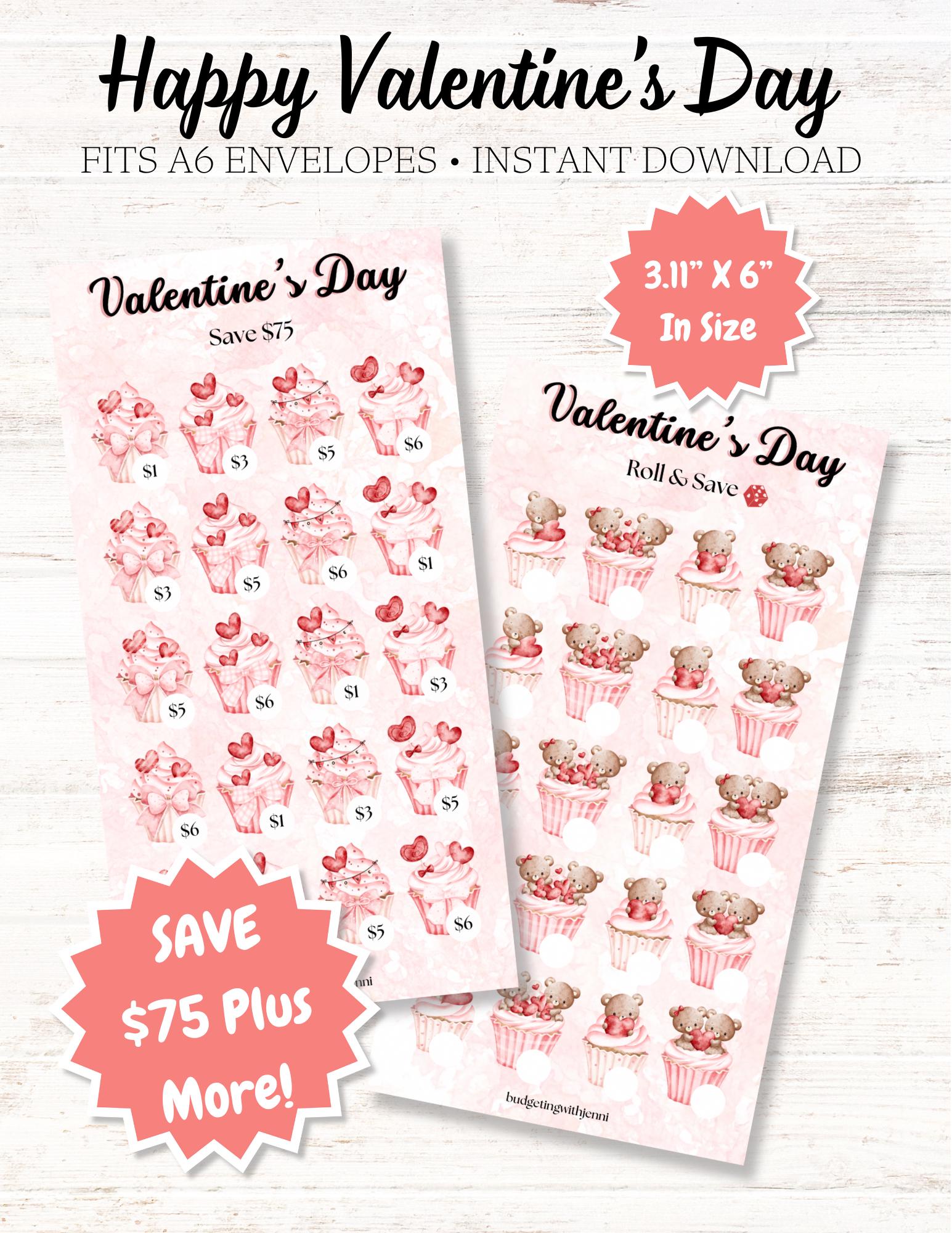 Valentine's Day Savings Challenge: A6 Envelope Budgeting (PDF Download ...