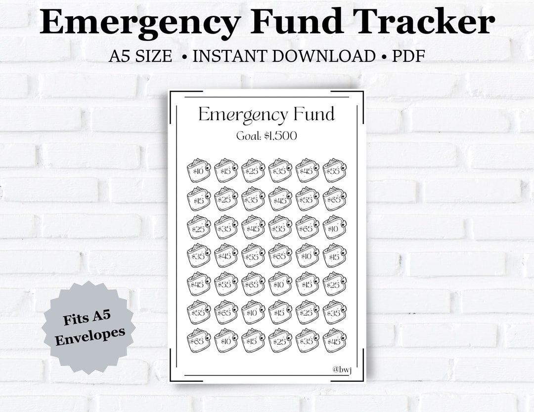 A5 Emergency Fund Savings Challenge Save 1500 Dollars Personal Finance ...