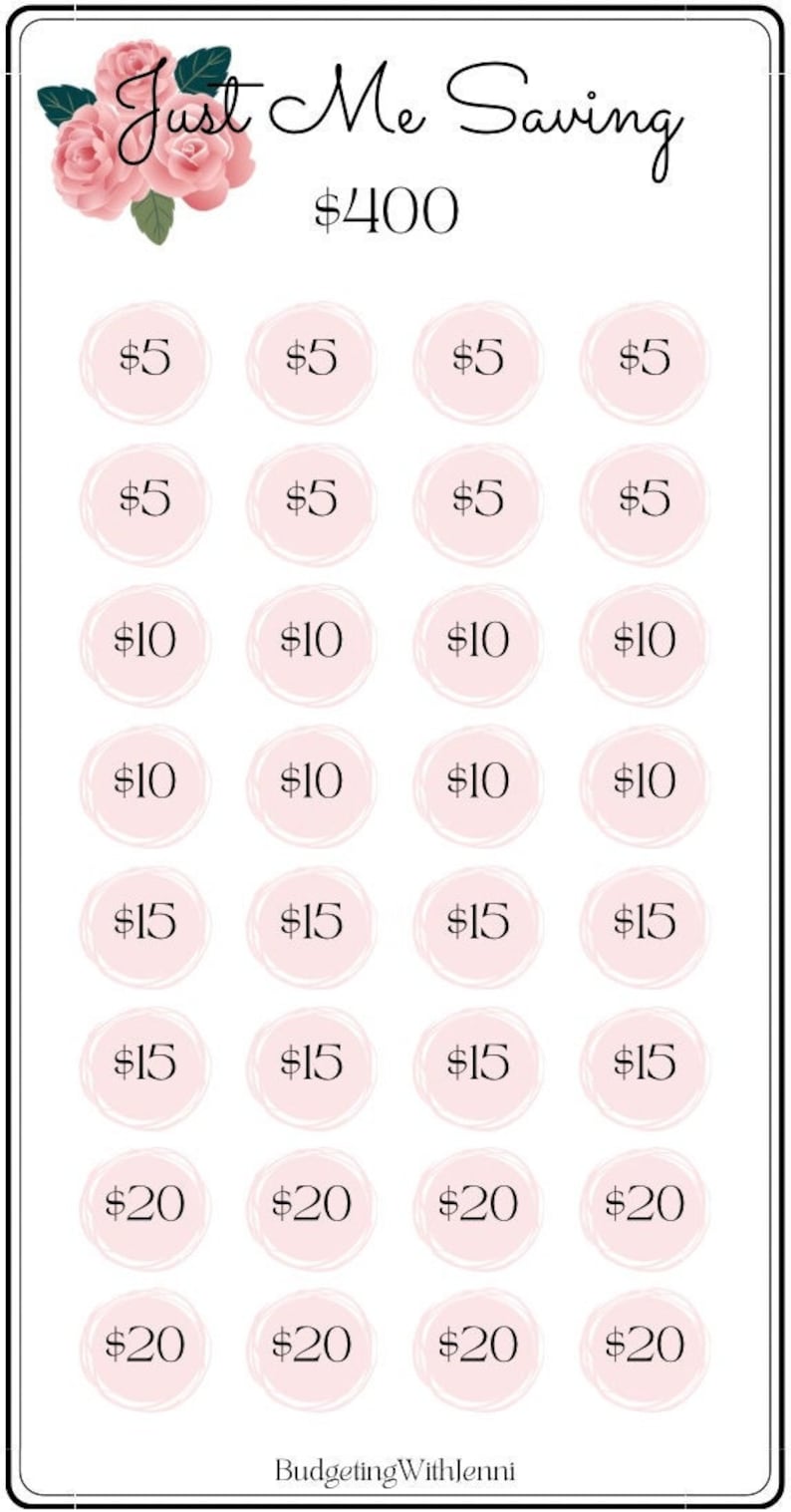 Just Me Saving Savings Challenge ~ Save 400 Dollars ~ Low Budget ~ Fits ...