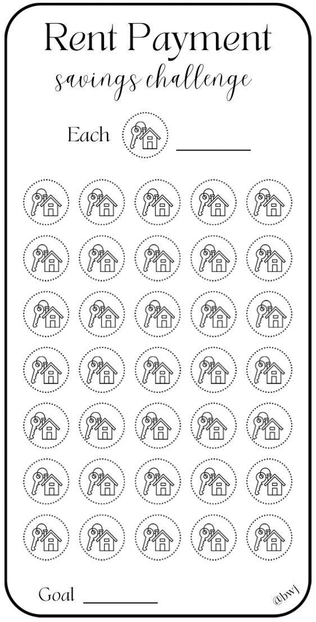 Rent Payment Savings Tracker ~ Personal Finance ~ Fits Inside A6 ...