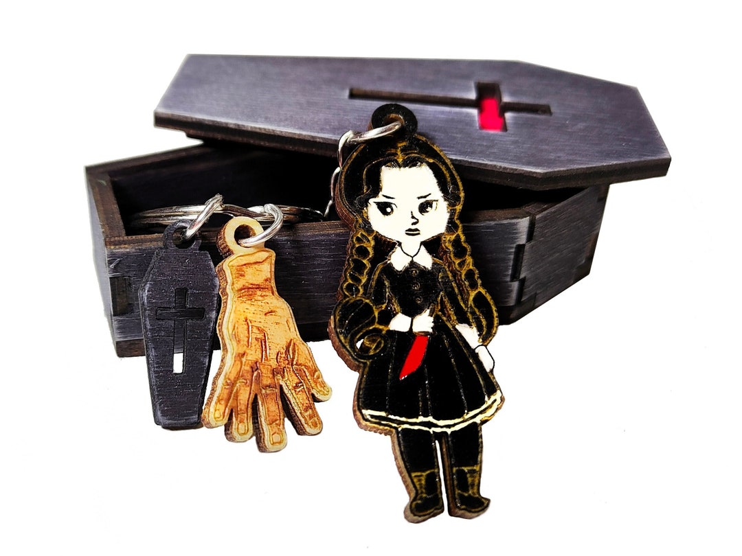Wednesday Keychain, Wednesday Addams Doll Keychain Personalized Gift ...