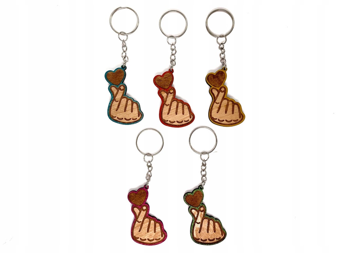 Anime Keychain | Heart Symbol Hand Keychain | Korean Heart Symbol ...