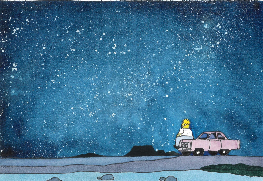 The Simpsons Digital Download Watercolour Print | Homer Simpson ...