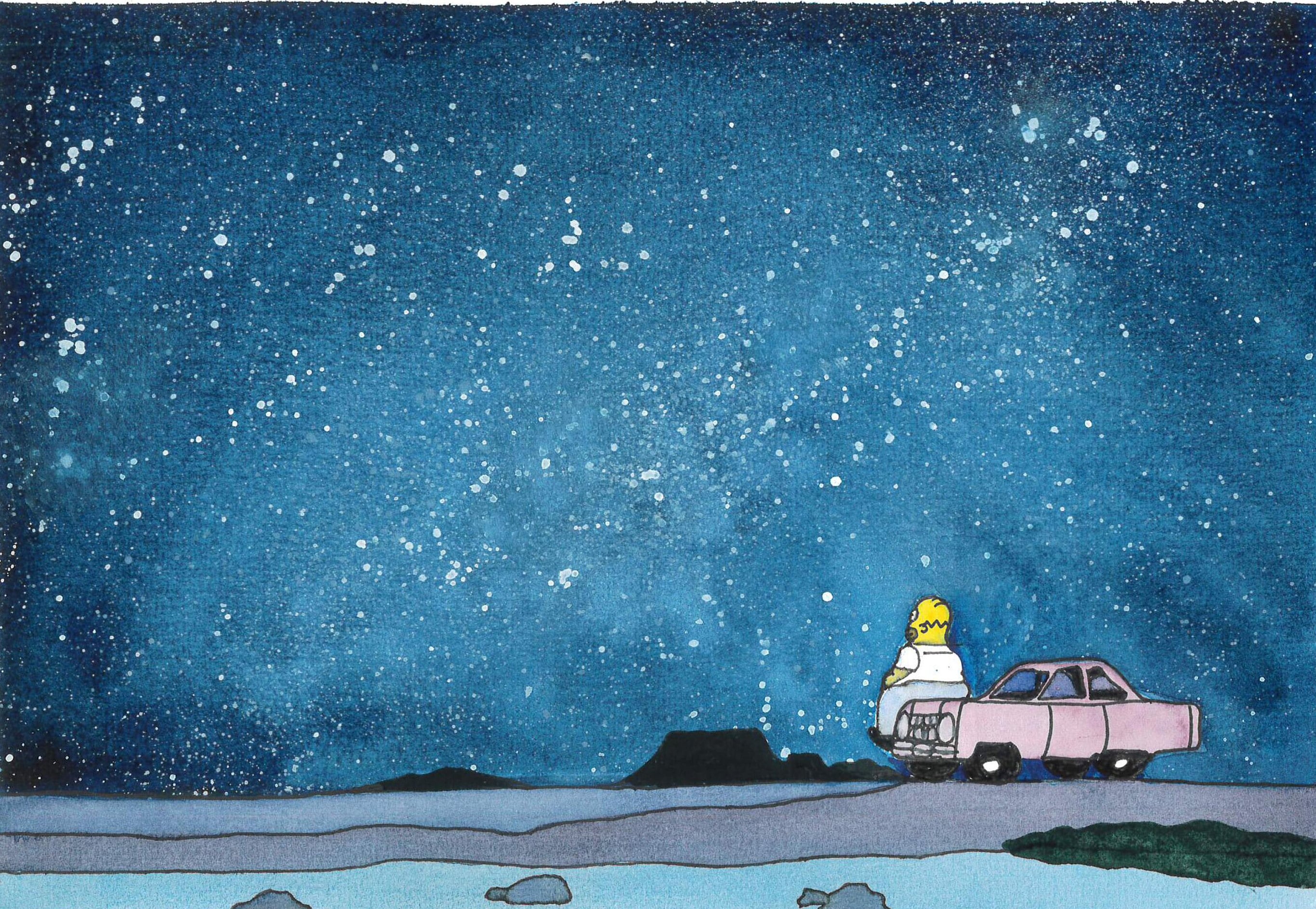 Los Simpson Descarga Digital Acuarela Print / Homer Simpson / Madre ...