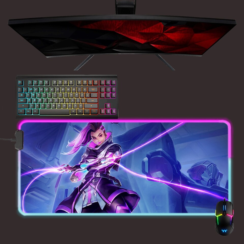 Overwatch Led Mouse Mat, Sombra Rgb Mouse Pad, Gaming Mouse Pad ...