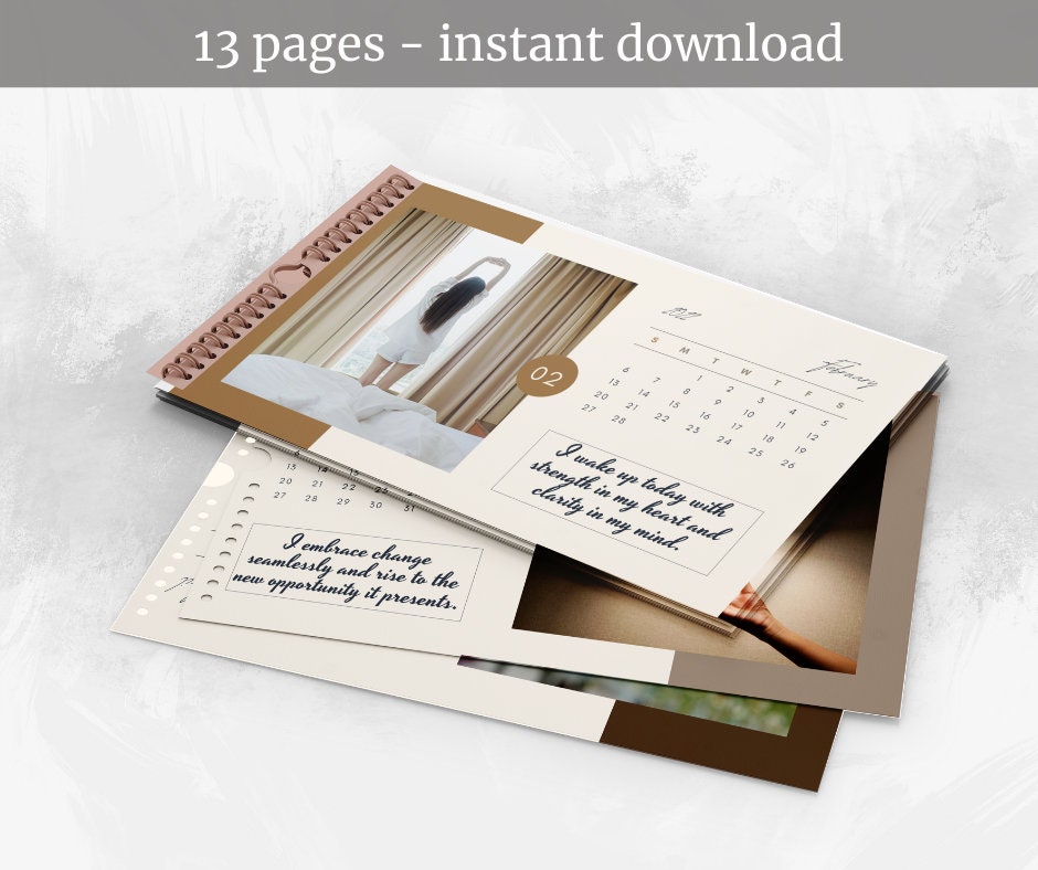 2022 Monthly Affirmations Calendar | Desk Calendar | Printable Calendar ...