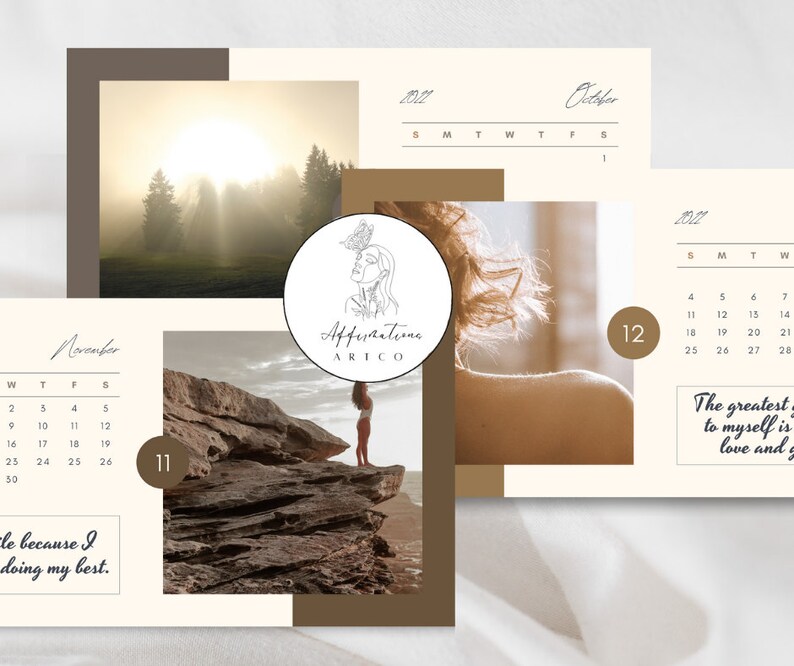 2022 Monthly Affirmations Calendar | Desk Calendar | Printable Calendar ...