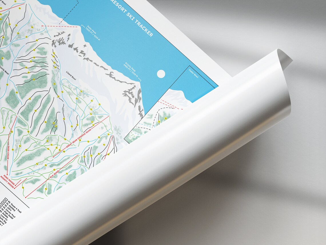 Fernie Alpine Resort Trail Track Map POSTER - Ski Map Wall Art Canada ...