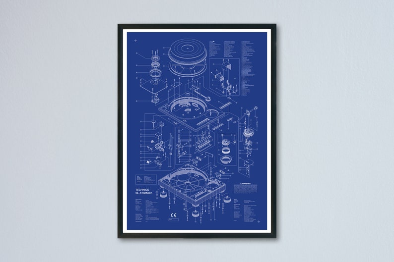 Technic SL-1200 MK2 DJ Turntable, Technical Drawing, Exploded View ...
