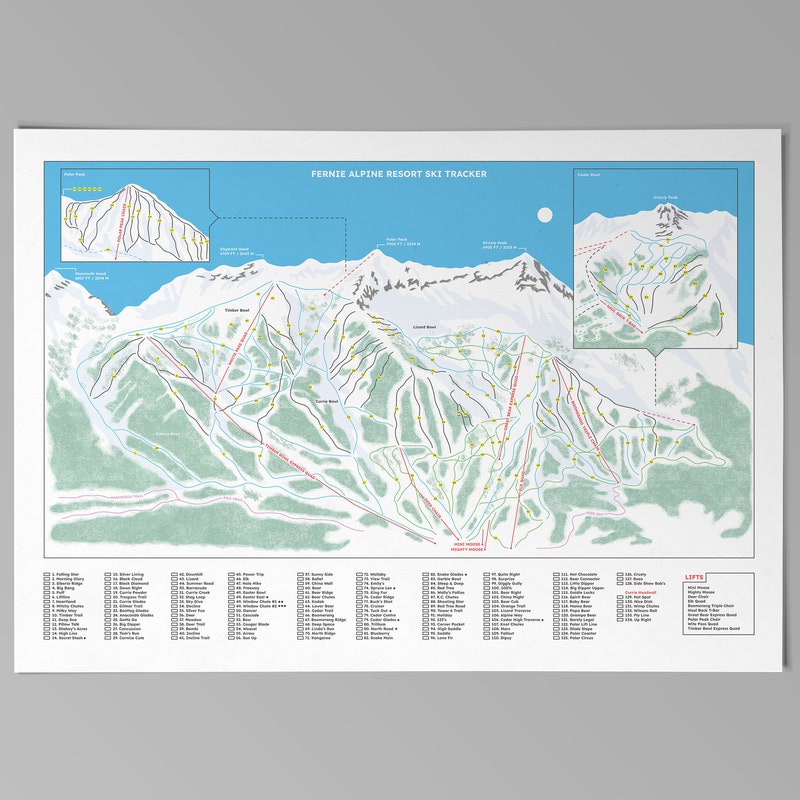 Ski Trails Map Art - Etsy