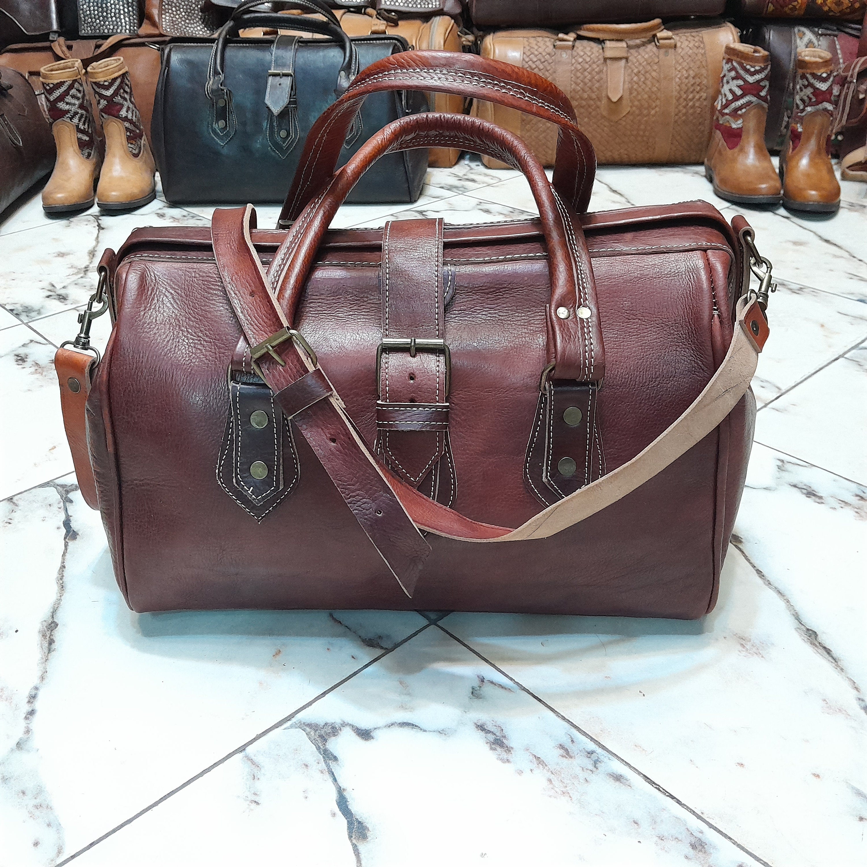 LEATHER DOCTOR Bag,duffel Bag,canvas Travel Doctor Bag,luggage Bag - Etsy