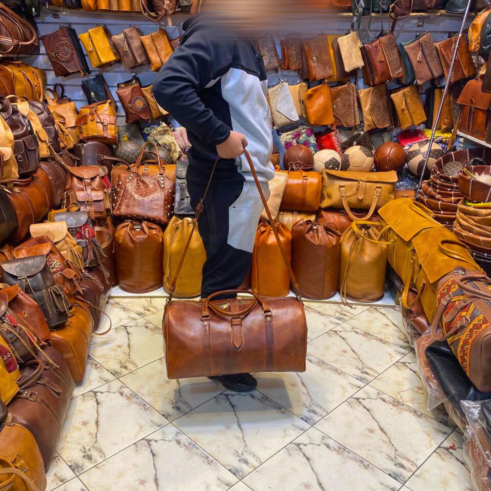 Duffle Bag, Leather Duffle Handmade Travel Bag, Leather Weekender ...