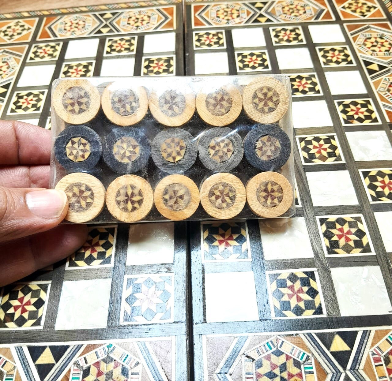 Moroccan Handmade Wooden Backgammon Set Board, 2 in 1 Wood Backgammon, Chess Set, Handmade ...