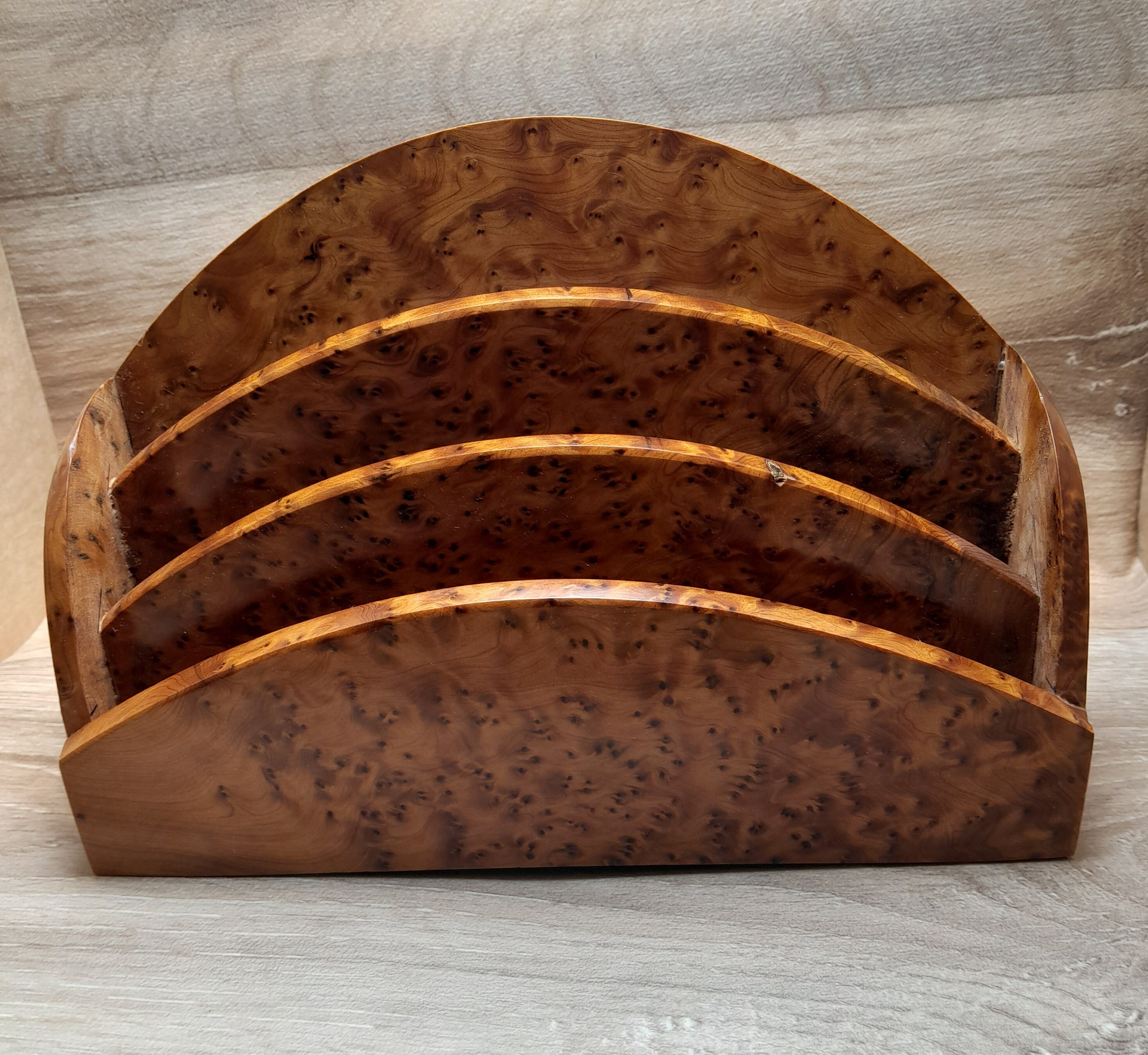 Moroccan Thuya Wood Office Organization Set With Cedar Burl Filing ...
