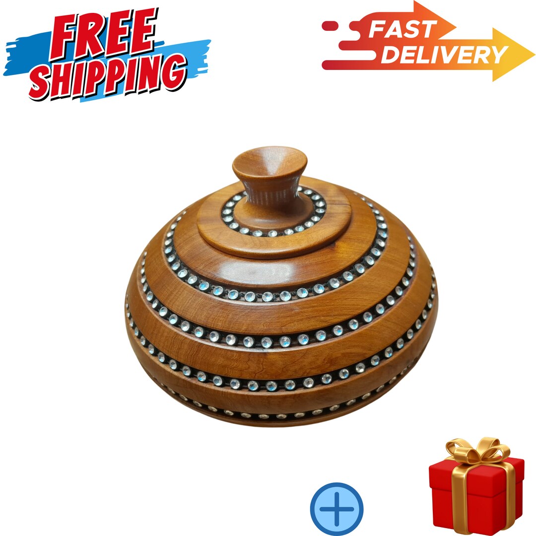 Thuya Burl Round Box-ashtray Wooden Box Decorated With Agate-ashtrays ...