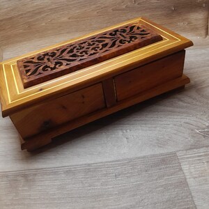 Unique Trinket Juniper Wooden Box,hand-carved Secret Opening Jewelry ...