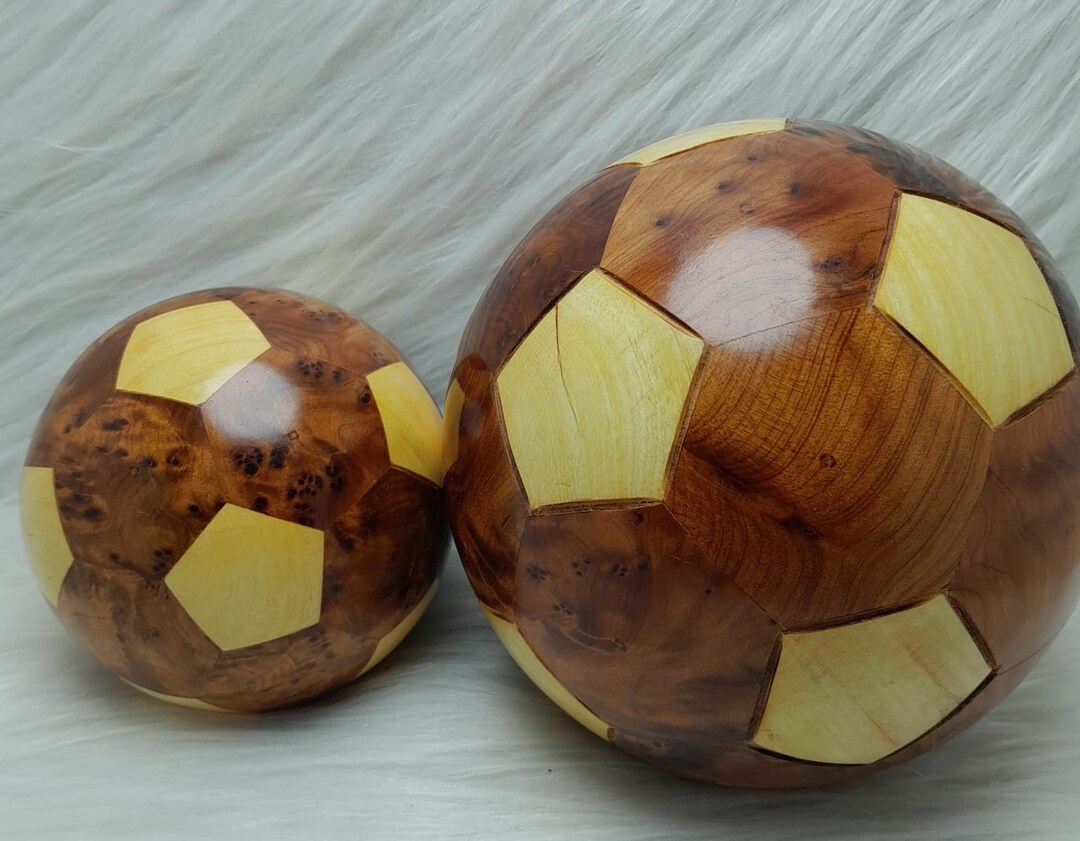 Wooden Soccer Ball for Desk & Home Décor, A Unique Gift for Soccer ...