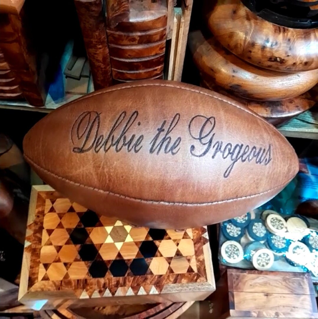 Personalized Vintage Leather Rugby Ball, Personalized Full Size Vintage ...