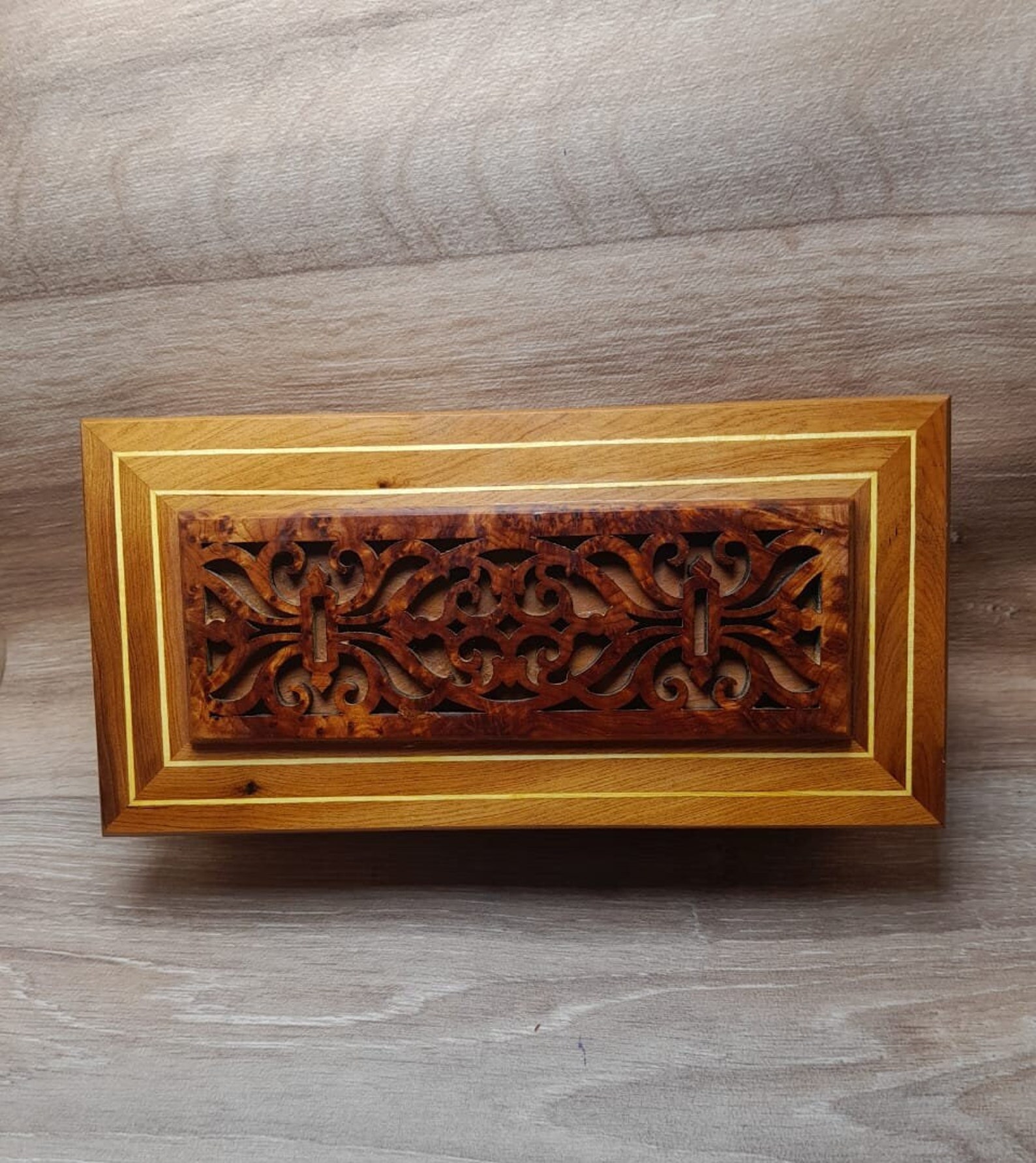 Unique Trinket Juniper Wooden Box,hand-carved Secret Opening Jewelry ...