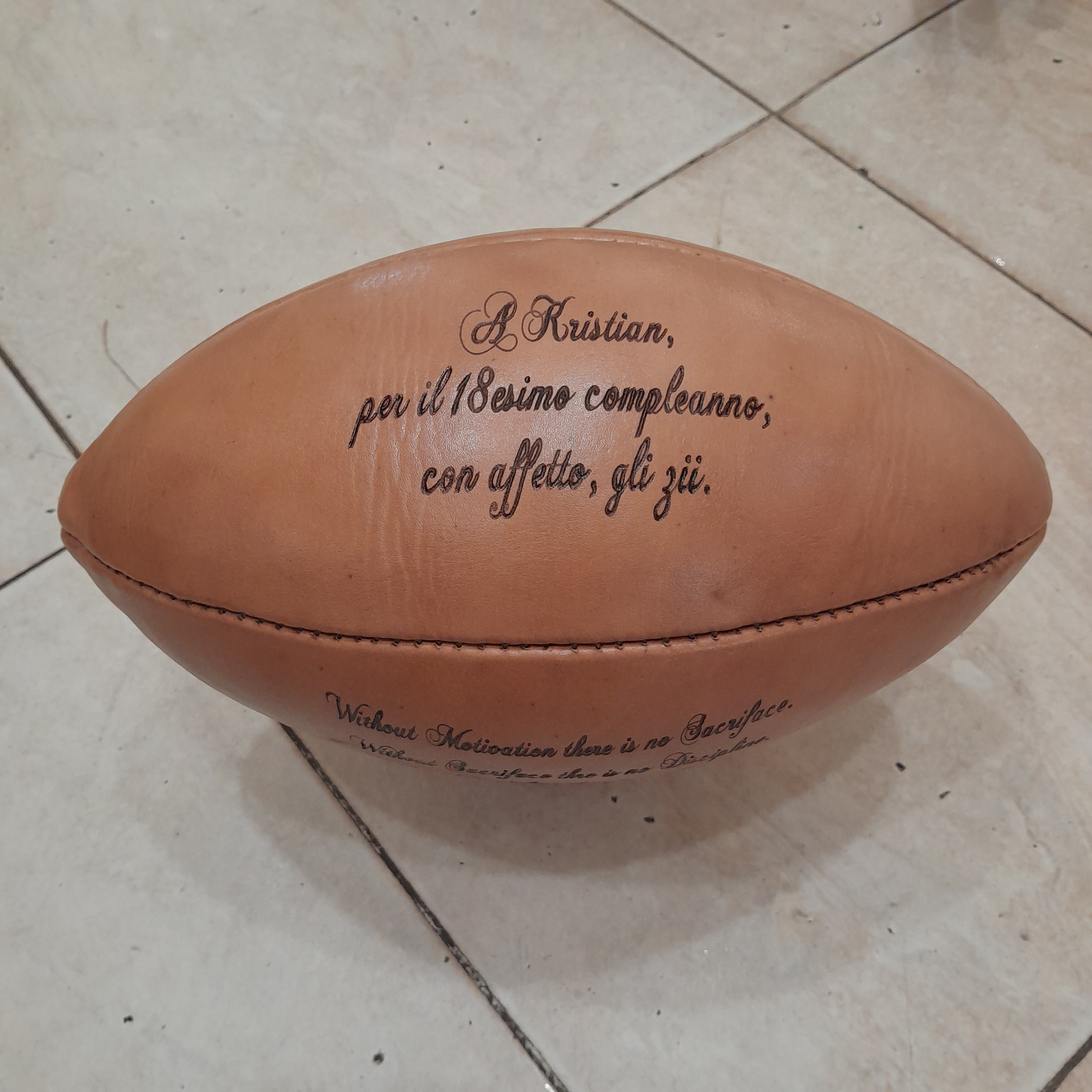 Personalized Vintage Leather Rugby Ball, Personalized Full Size Vintage ...