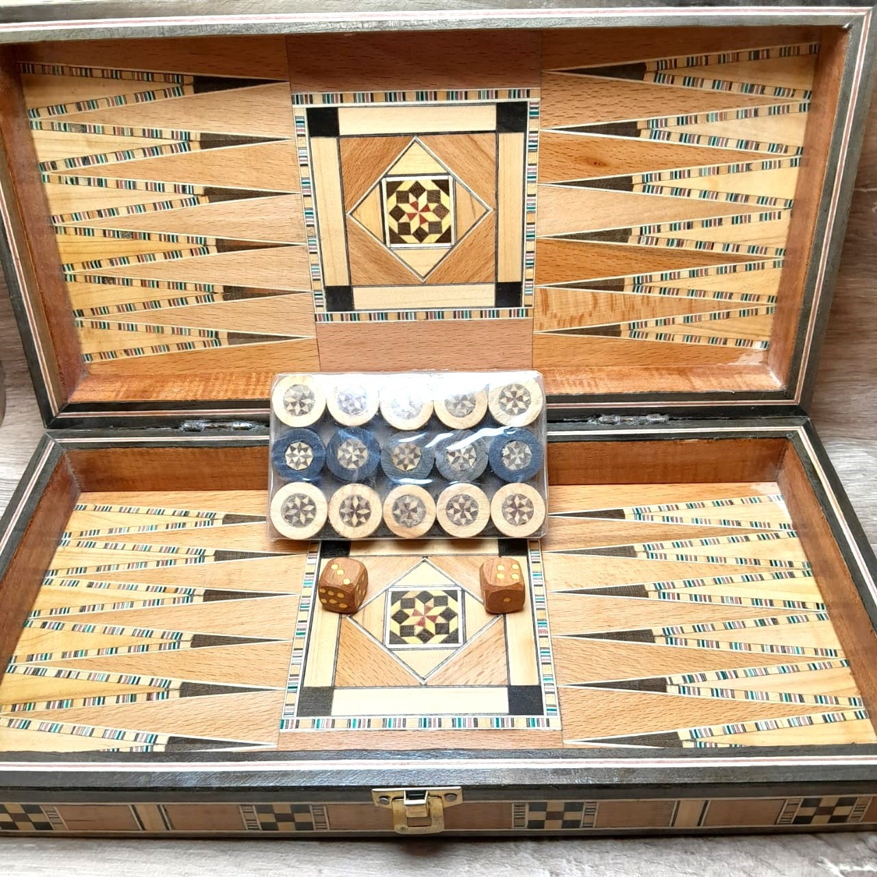 Moroccan Handmade Wooden Backgammon Set Board, 2 in 1 Wood Backgammon ...