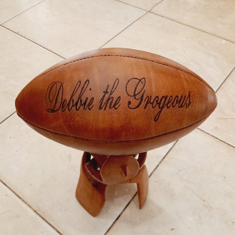 Personalized Vintage Leather Rugby Ball, Personalized Full Size Vintage ...