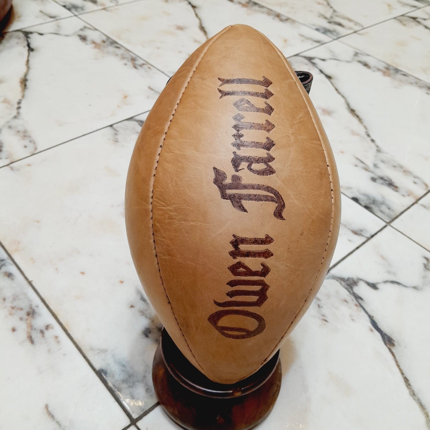 Personalized Vintage Leather Rugby Ball, Personalized Full Size Vintage ...