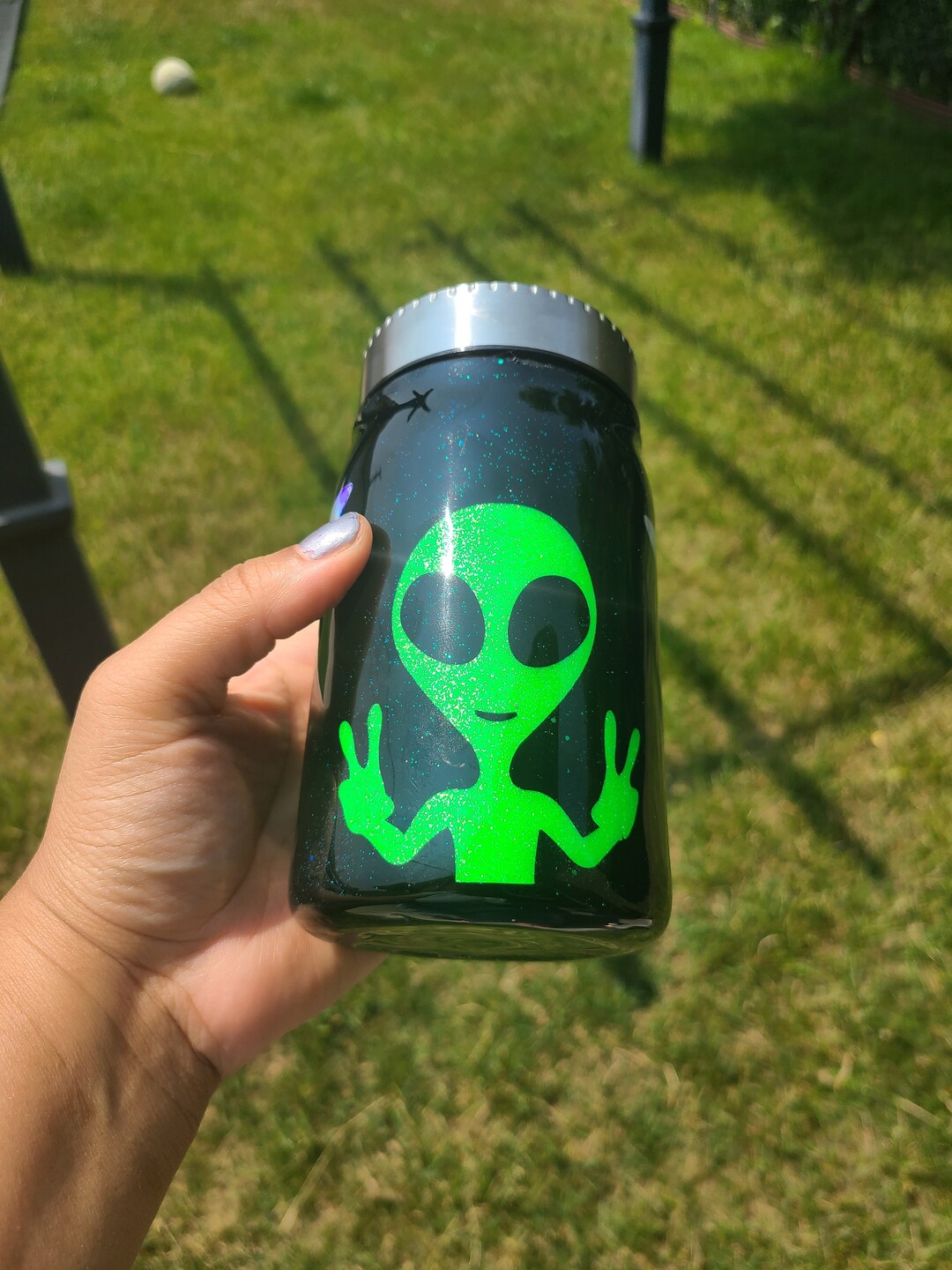 Glow Alien Tumbler! * Green Alien * Mason Jar Tumbler - Etsy
