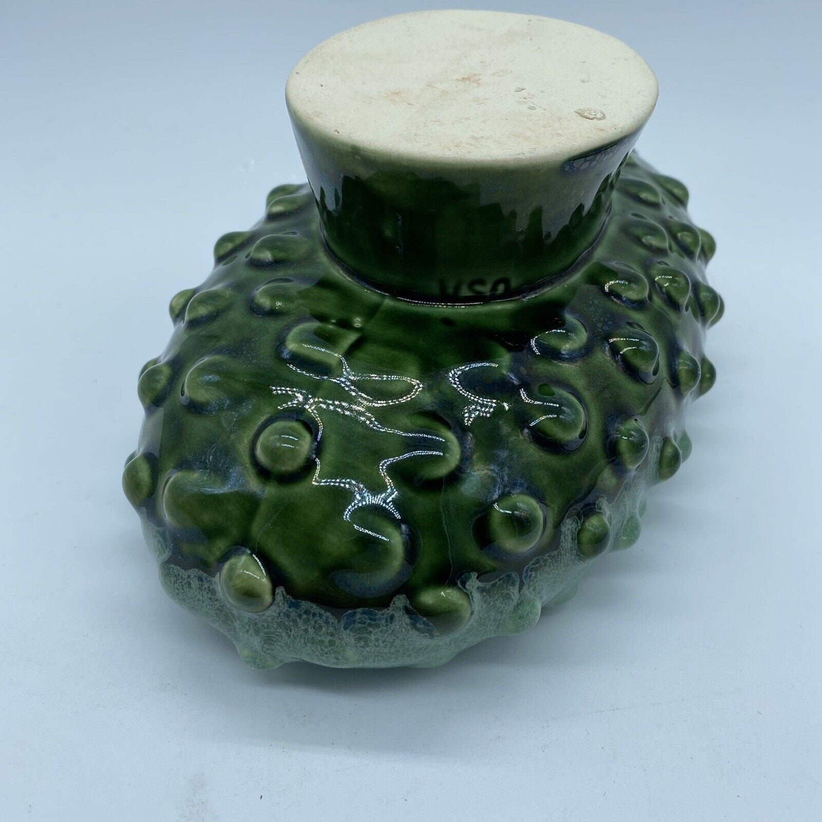 MCM Hobnail Planters in Moss Green Glaze Unusual Footed Oval - Etsy