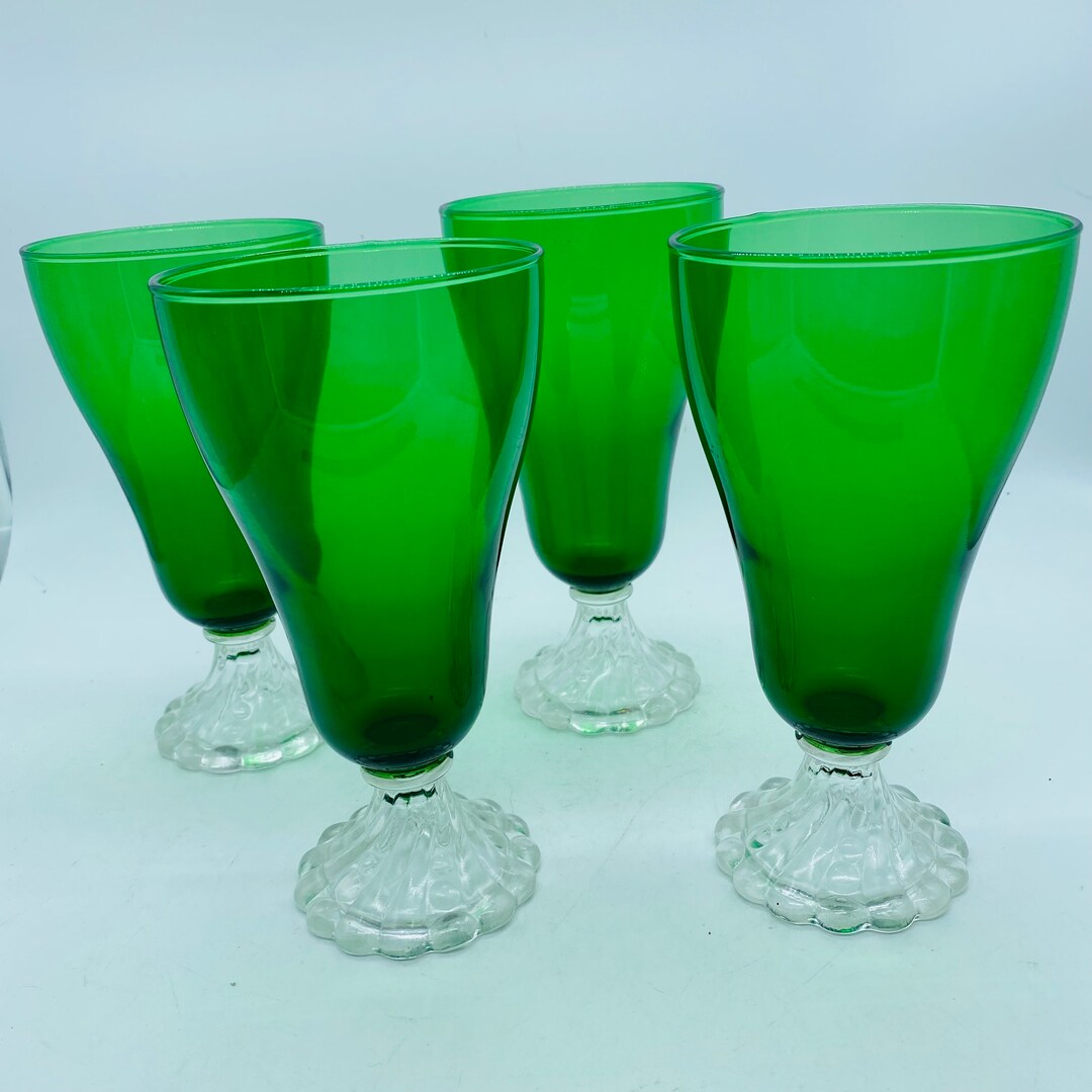 Forest Green Boopie Glasses Water Glass 1950s Vintage Anchor - Etsy