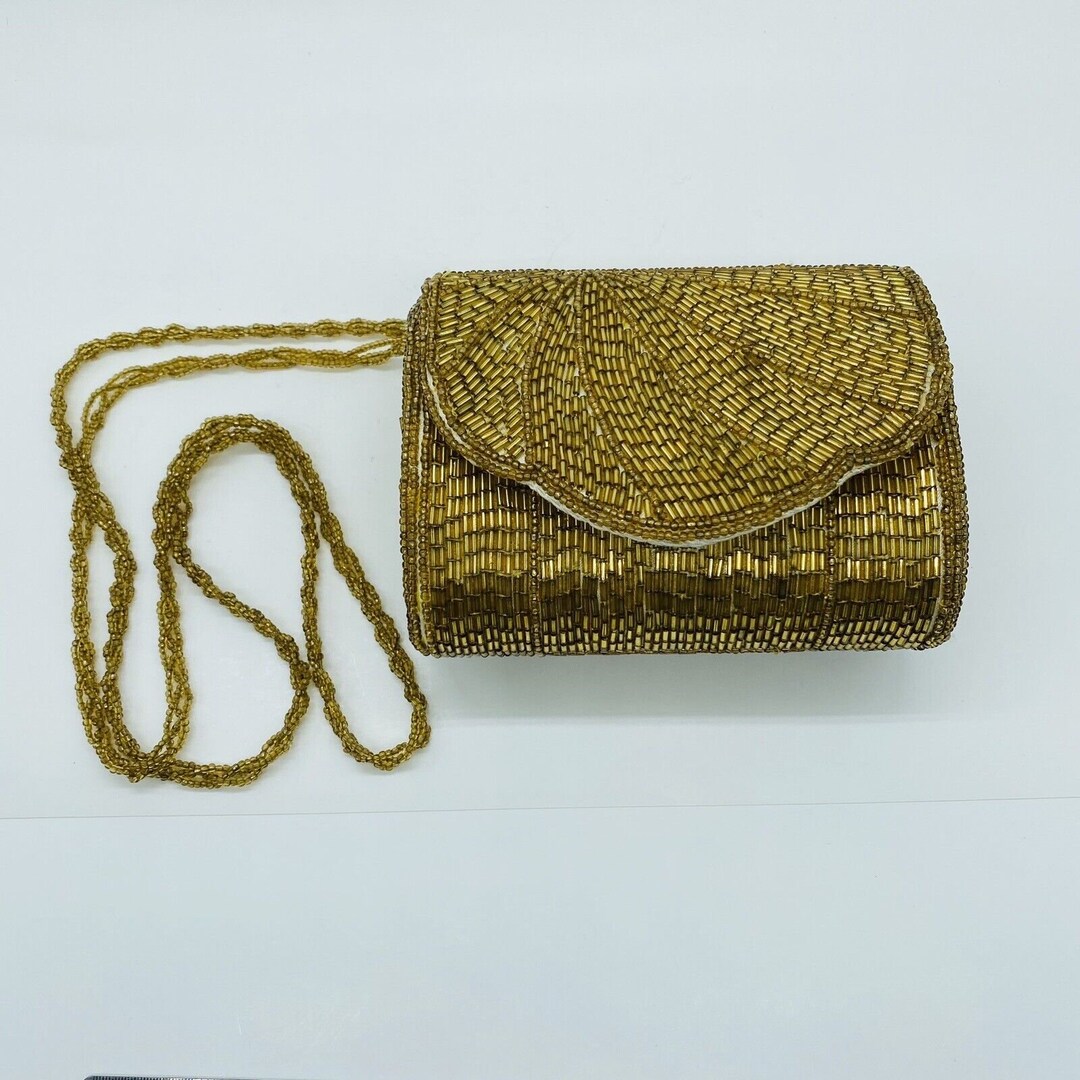 Farnell Paris Gold Beaded Evening Bag Vintage Party Long - Etsy