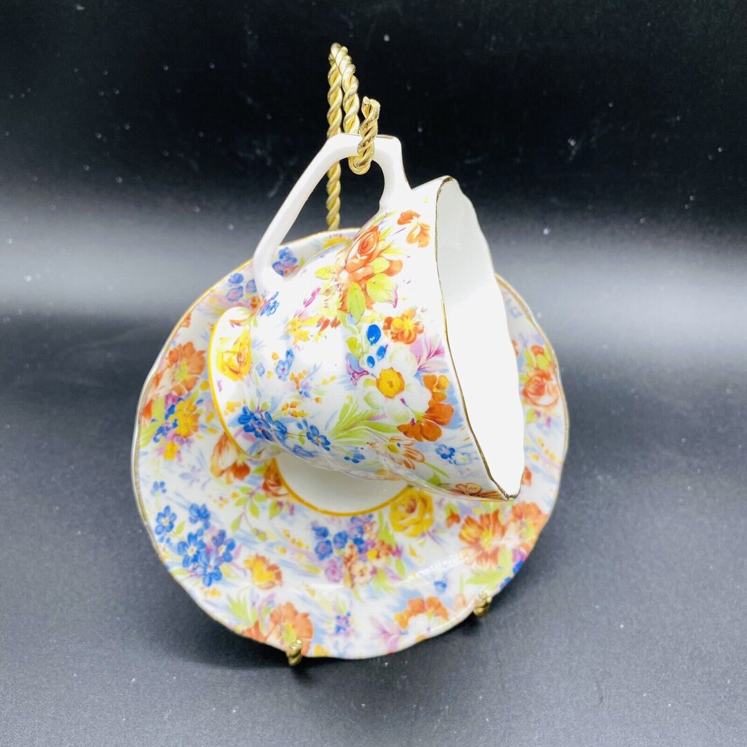 Chintz Tea Cup and Saucer by Fenton Stoke on Trent UK Floral Radfords ...