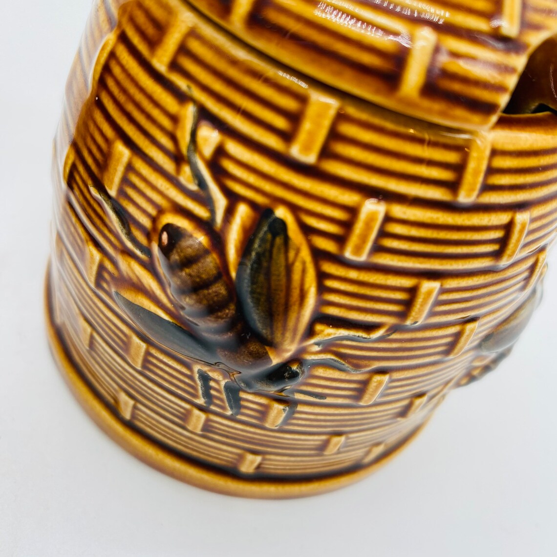 Syrup Jug and Honey Pot Pair Hive Bees Basket Weave - Etsy