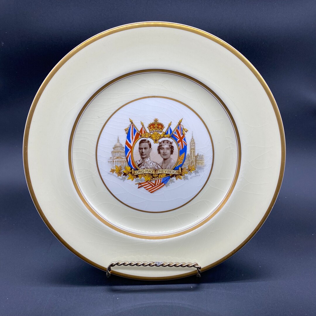 1939 Commemorative Plate King George VI Queen Elizabeth long May They ...