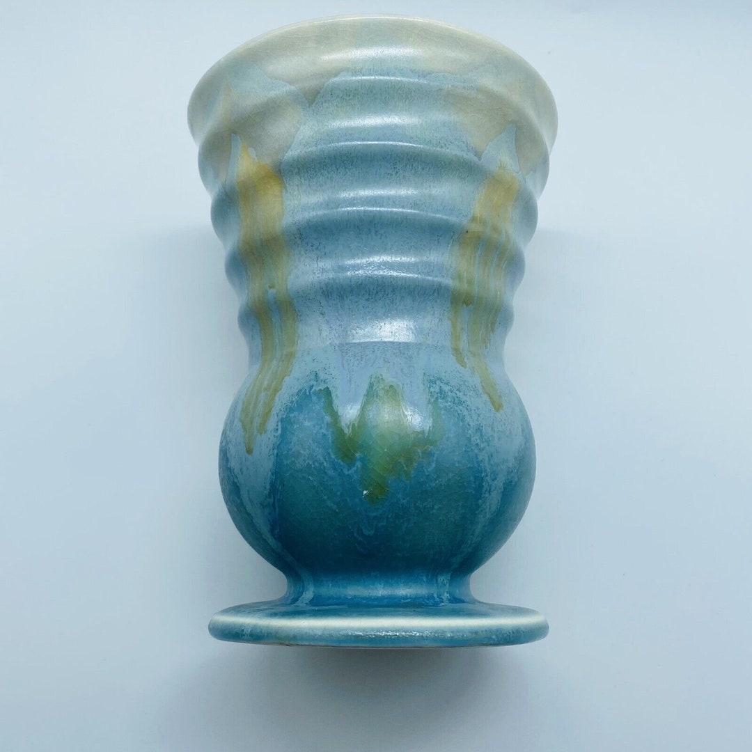Beswick Ware England Vintage Green Blue Pottery Vase Planter Art Deco ...
