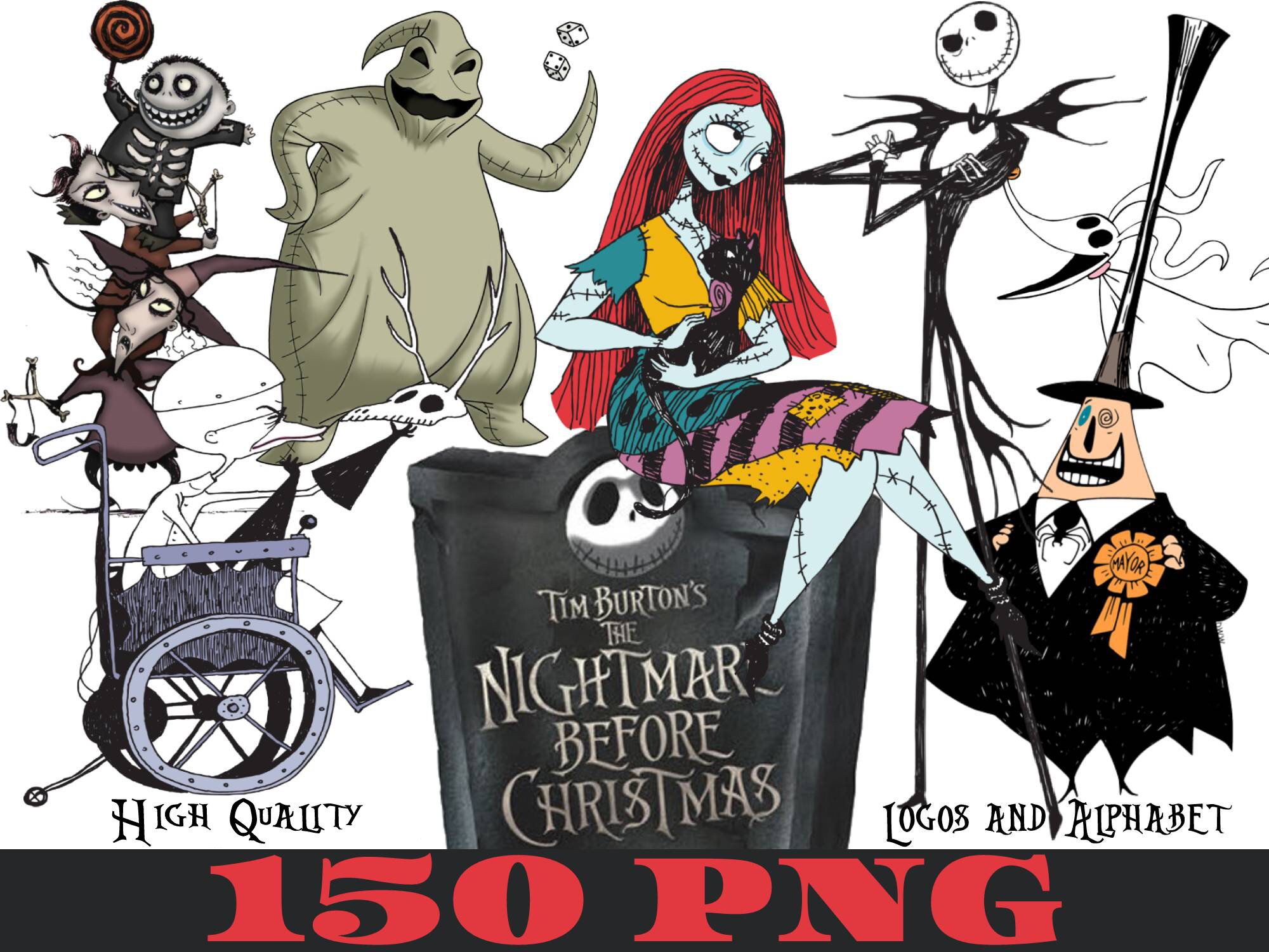 Tim Burton Characters Collage