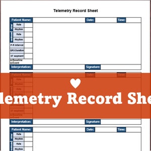 Telemetry/ekg Nurse Report Sheet - Etsy