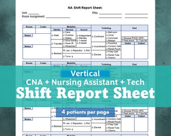 Cna Rounding Checklist - Etsy