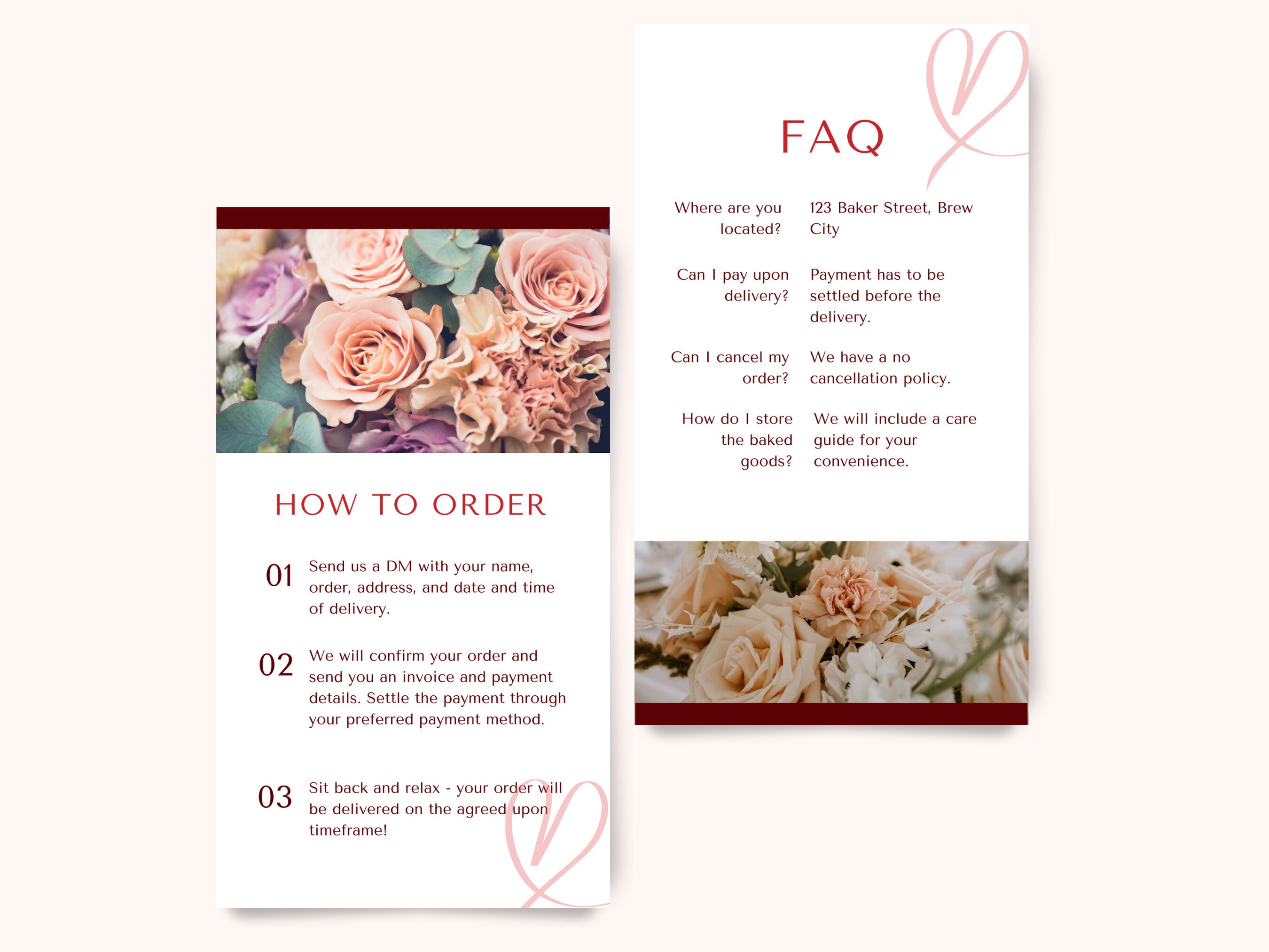 5 Flower Shop Story Templates, Price List, How to Order, Order Process ...