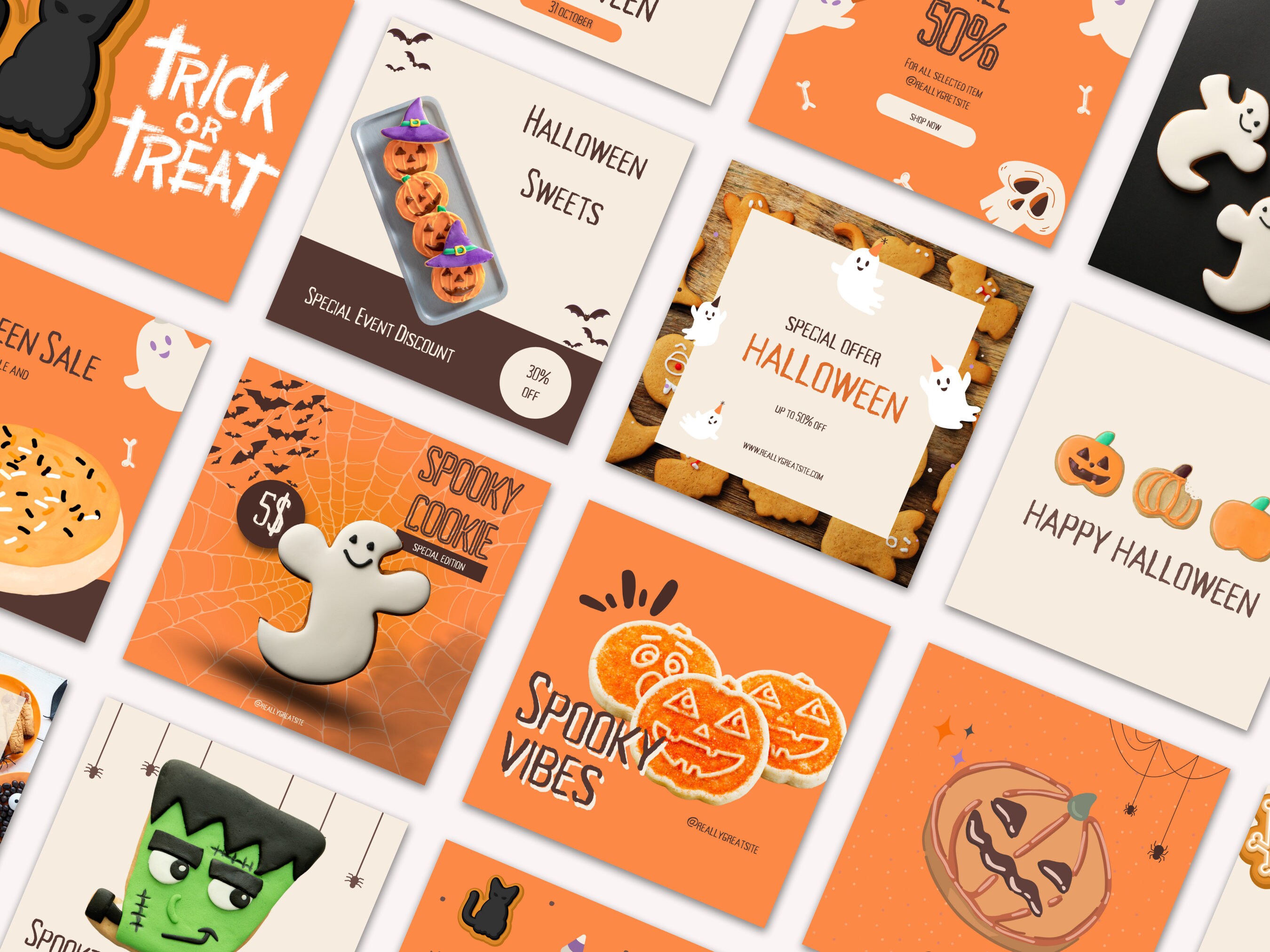 Halloween Themed Social Media Templates for Cookie Shop Businesses ...