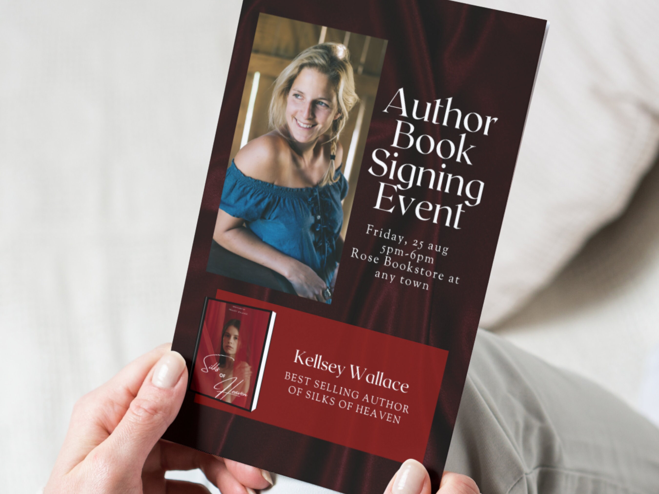 Dark Romance Writer and Author One-page Book Signing Flyer, Media Press ...