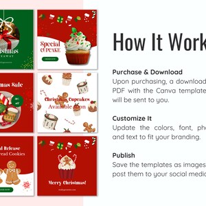 15 Christmas Themed Social Media Templates for Bakeries, Editable ...