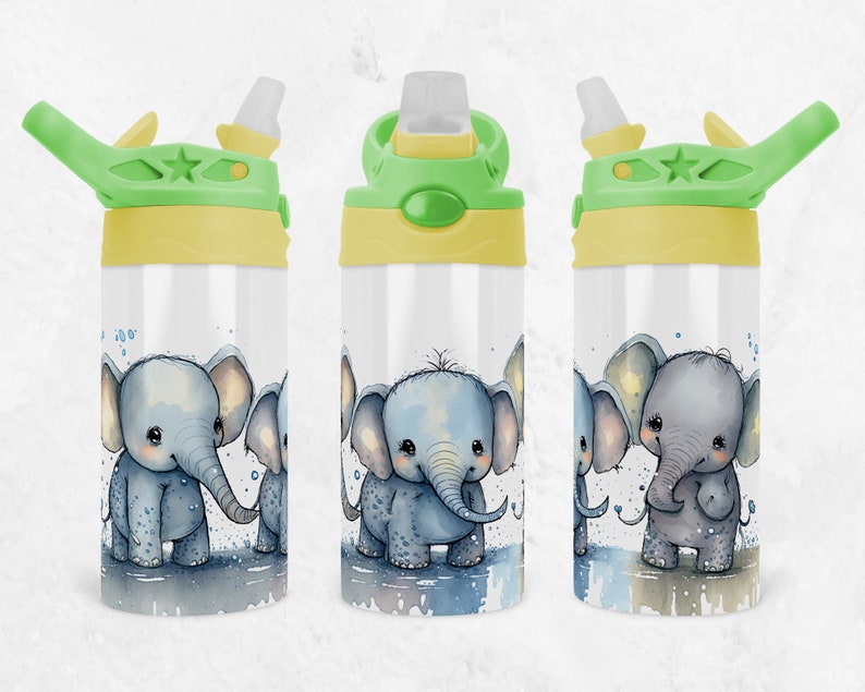 12oz Kids Flip Top Sippy Cup Sublimation Design Elephant Flip - Etsy