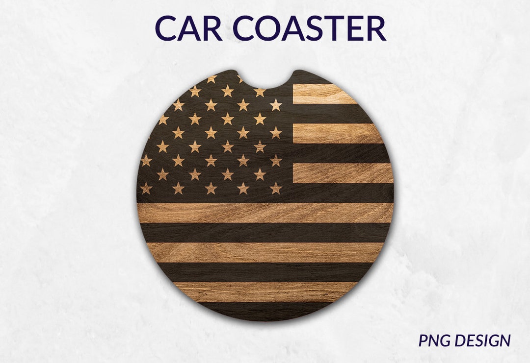 Car Coaster Png, Car Coaster Wood American Flag Designs, Car Coasters ...